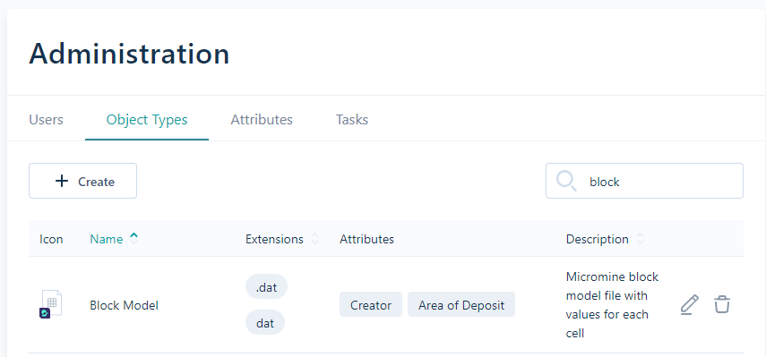 Managing Object Types – Micromine Nexus